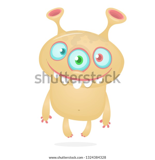 Happy Carton Alien Character Vector Illustration Stock Vector (Royalty ...