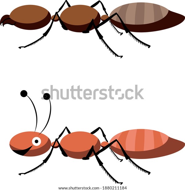 Happy Cartoon Ant Waiting Vector Stock Vector (Royalty Free) 1880211184 ...