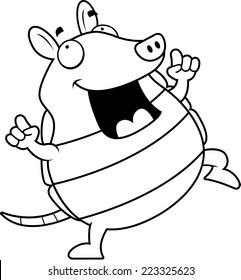 Happy Cartoon Armadillo Dancing Smiling Stock Vector (Royalty Free ...