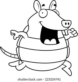 Happy Cartoon Armadillo Jumping Smiling Stock Vector (Royalty Free ...