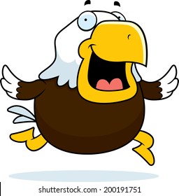 Happy Cartoon Bald Eagle Running Smiling Stock Vector (Royalty Free ...