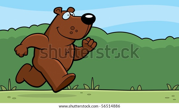 Happy Cartoon Bear Running Smiling Stock Vector (Royalty Free) 56514886 ...