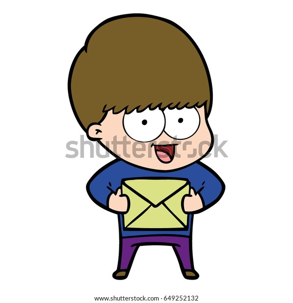 Happy Cartoon Boy Present Stock Vector (Royalty Free) 649252132 ...