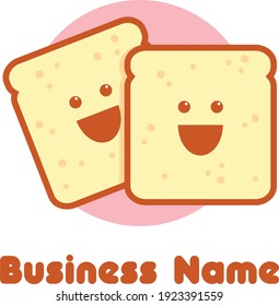 Happy Cartoon Bread Logo Design: เวกเตอร์สต็อก (ปลอดค่าลิขสิทธิ์ ...