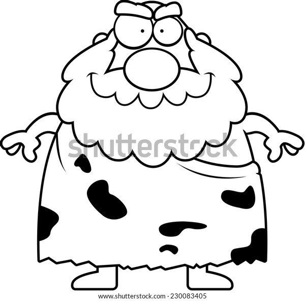 Happy Cartoon Caveman Standing Smiling Stock Vector (Royalty Free ...