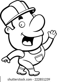 Vektor Stok Happy Cartoon Businessman Walking Smiling (Tanpa Royalti ...