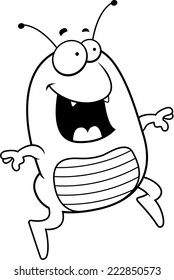 Happy Cartoon Flea Running Smiling: vector de stock (libre de regalías ...