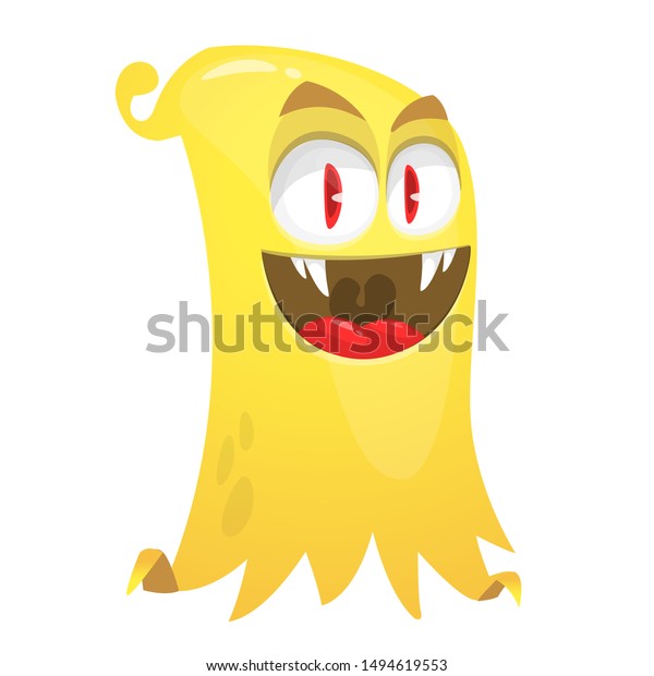 Happy Cartoon Flying Monster Vector Illustration Stock Vector (Royalty ...