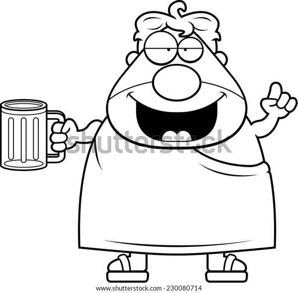 Happy Cartoon Frat Boy Looking Drunk Stock Vector (Royalty Free) 230080714
