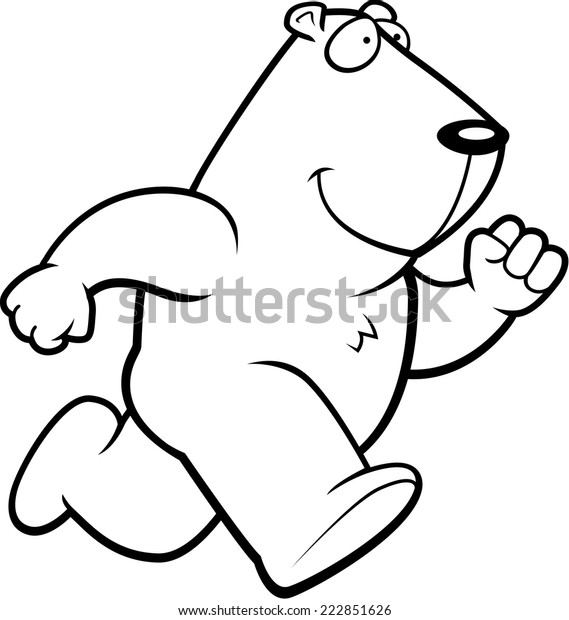 Happy Cartoon Groundhog Running Smiling Stock Vector (Royalty Free ...