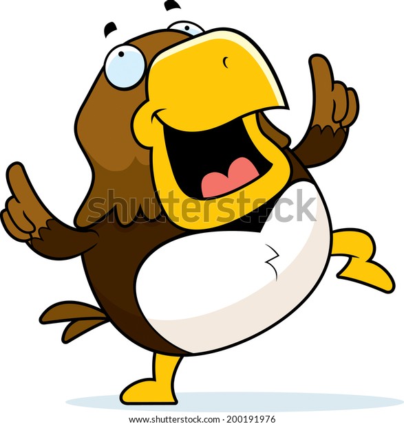 Happy Cartoon Hawk Dancing Smiling Stock Vector (Royalty Free ...