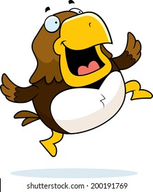 Happy Cartoon Hawk Jumping Smiling Stock Vector (Royalty Free ...
