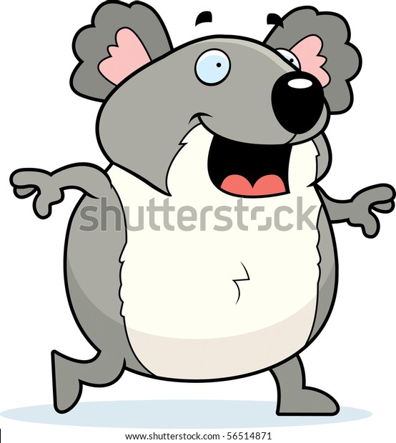 Happy Cartoon Koala Walking Smiling Stock Vector (Royalty Free ...