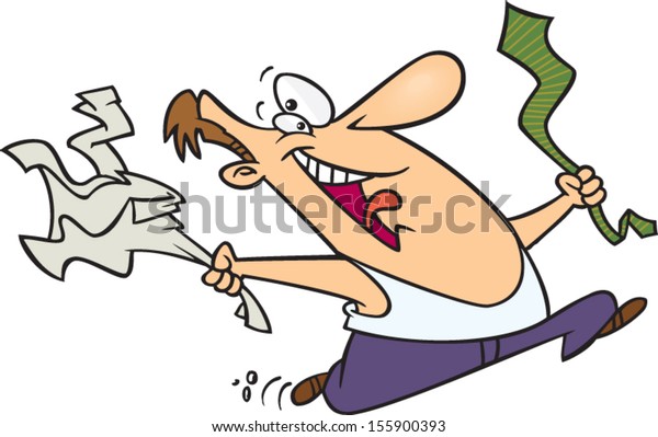 Happy Cartoon Man Taking Off Work Stock Vector (Royalty Free) 155900393 ...