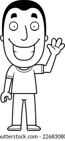Happy Cartoon Man Waving Smiling Stock Vector (Royalty Free) 226830802 ...