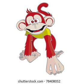 Happy Cartoon Monkey Standing Smiling Stock Vector (Royalty Free ...
