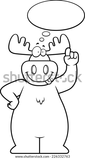 Happy Cartoon Moose Thinking Smiling Stock Vector (Royalty Free ...
