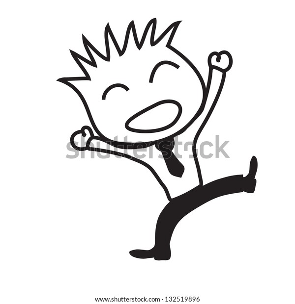 Happy Cartoon Office Worker Stock Vector (Royalty Free) 132519896 ...