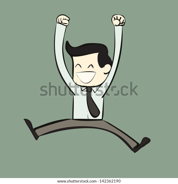 Happy Cartoon Office Worker Stock Vector (Royalty Free) 142362190 ...