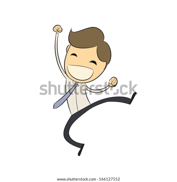 Happy Cartoon Office Worker Stock Vector (Royalty Free) 166127552