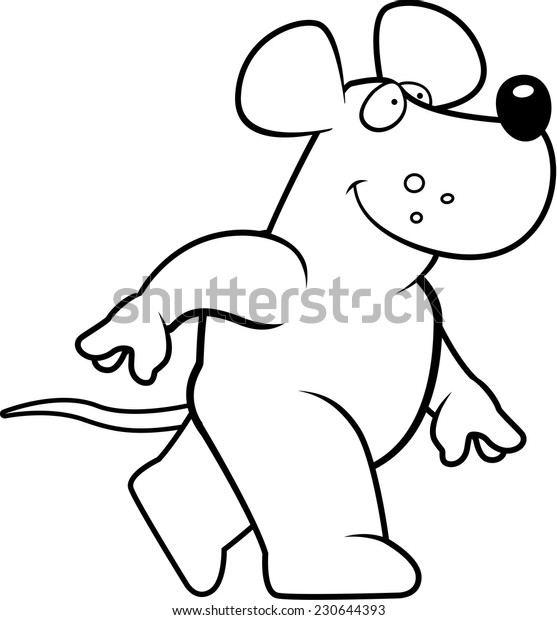 Happy Cartoon Rat Walking Smiling Stock Vector (Royalty Free) 230644393