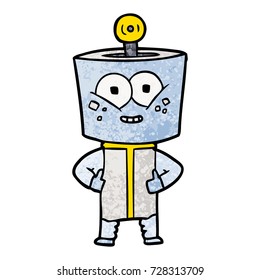 Happy Cartoon Robot Shrugging Shoulders Stock Vector (Royalty Free ...