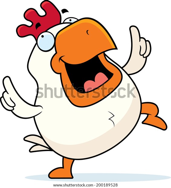 Happy Cartoon Rooster Dancing Smiling Stock Vector (Royalty Free ...
