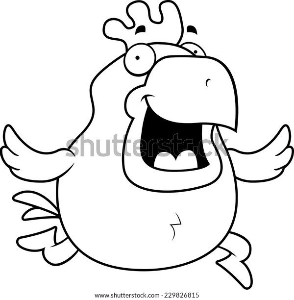 Happy Cartoon Rooster Running Smiling Stock Vector (Royalty Free ...