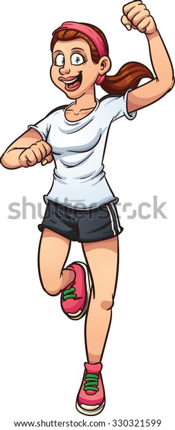 Happy Cartoon Runner Vector Clip Art Stock Vector (Royalty Free ...