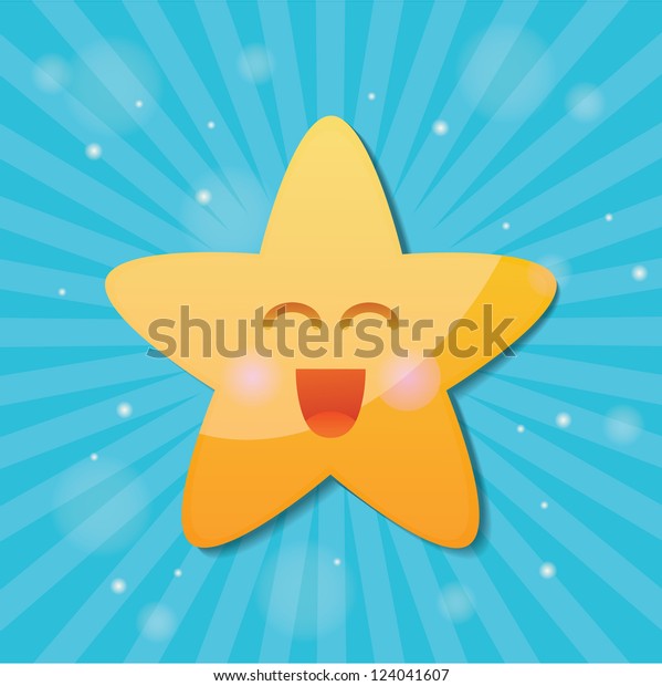 Estrella feliz de caricaturas: vector de stock (libre de regalías ...