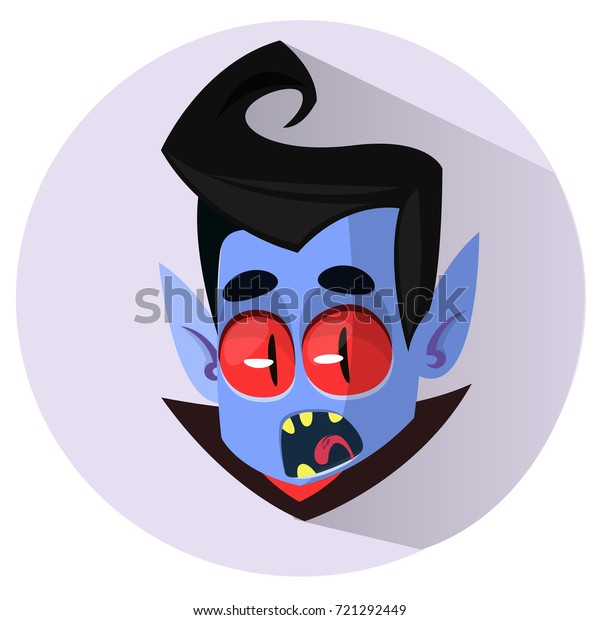 Happy Cartoon Vampire Head Yelling Vector Stock Vector (Royalty Free ...