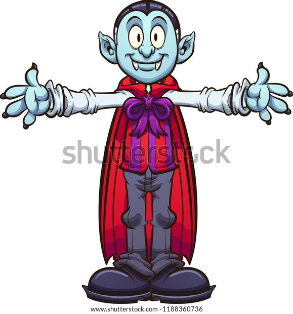 Happy Cartoon Vampire Separate Body Parts Stock Vector (Royalty Free ...