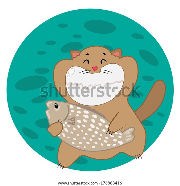 Happy Cat Fish Stock Vector (Royalty Free) 176883416 | Shutterstock