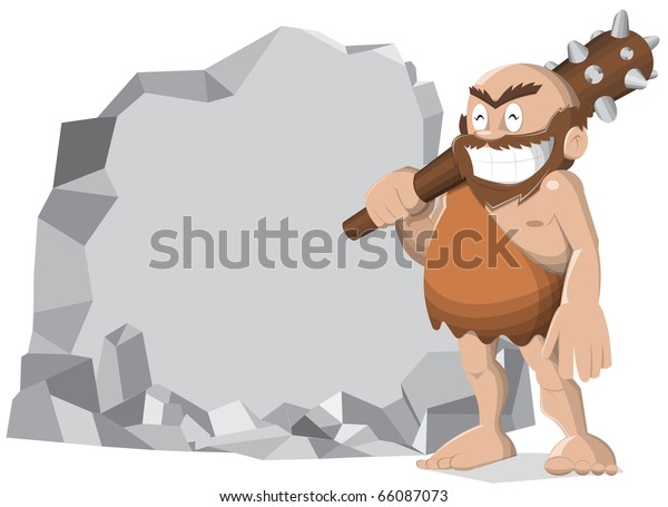 Happy Caveman Stock Vector (Royalty Free) 66087073