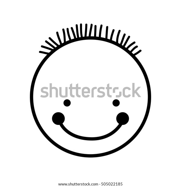 Happy Child Face Icon Image Stock Vector (Royalty Free) 505022185 ...