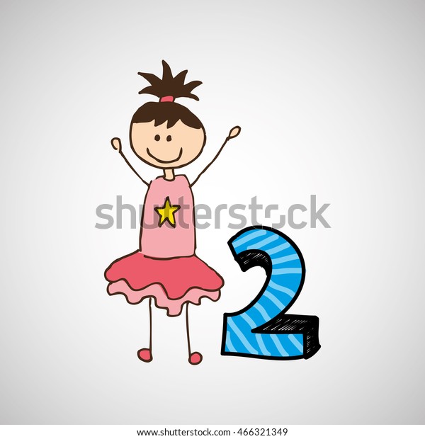 Happy Child Number Two Icon Vector Stock Vector (Royalty Free ...