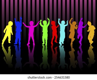 Happy Children Dancing Together Stock Vector (Royalty Free) 254631580 ...