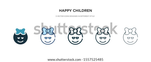 Happy Children Icon Different Style Vector Stock Vector (Royalty Free ...