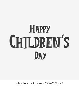 Happy Childrens Day Text Font Vector Stock Vector (Royalty Free ...