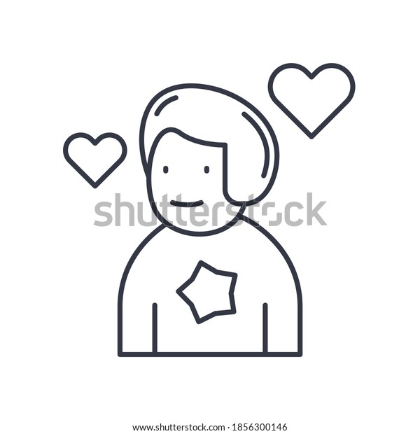 Happy Client Icon Linear Isolated Illustration Stock Vector (Royalty ...