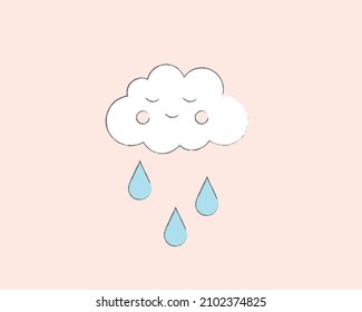 Happy Cloud Happy Rain Cartoon Cute Stock Vector (Royalty Free ...