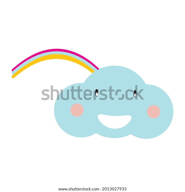 Happy Cloud Rainbow Cute Cloud Rainbow Stock Vector (Royalty Free ...