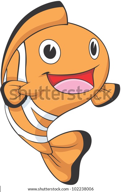 Happy Clownfish Cartoon Stock Vector (Royalty Free) 102238006