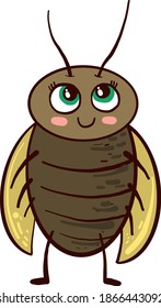 Cartoon Illustration Cockroach Character Wearing Breathing: เวกเตอร์ ...