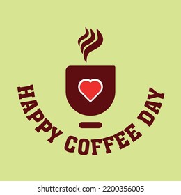 Happy Coffee Day Logo Text Stock Vector (Royalty Free) 2200356005 ...