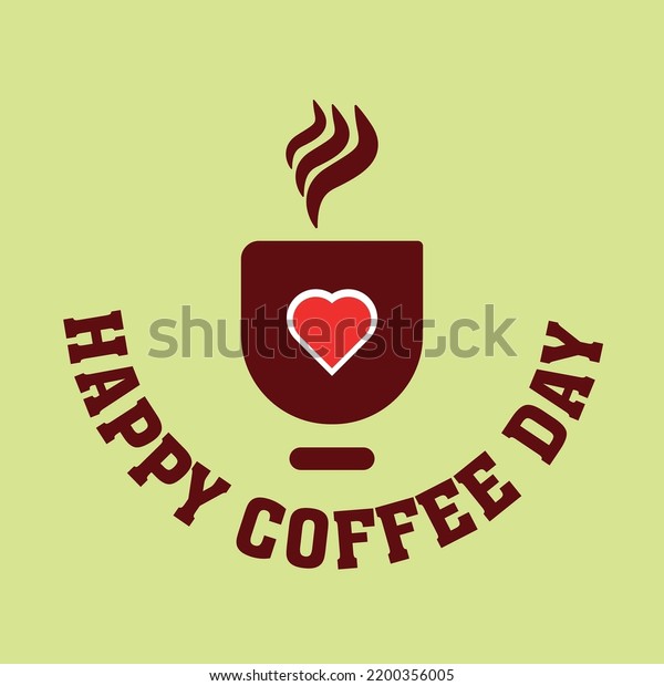 Happy Coffee Day Logo Text Stock Vector (Royalty Free) 2200356005 ...