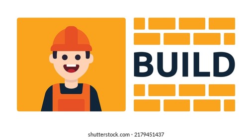 Happy Construction Worker Cartoon Character Building Stock Vector ...