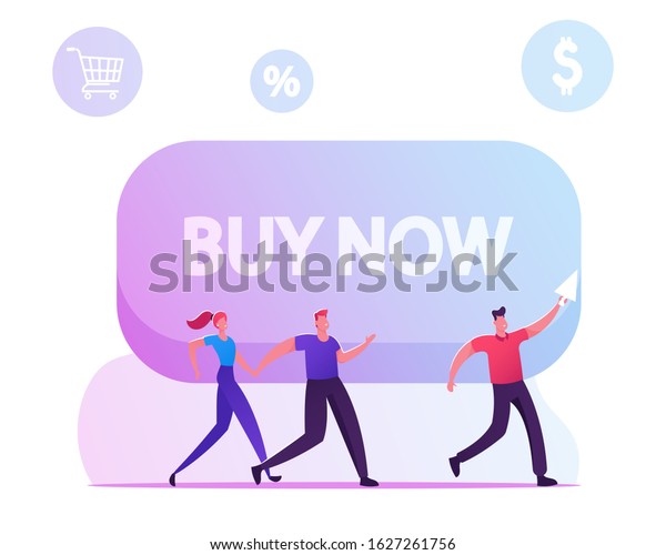 Happy Couple Following Man Cursor Arrow Stock Vector (Royalty Free ...