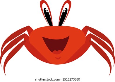 Happy Crab Illustration Vector On White Stock Vector (Royalty Free ...