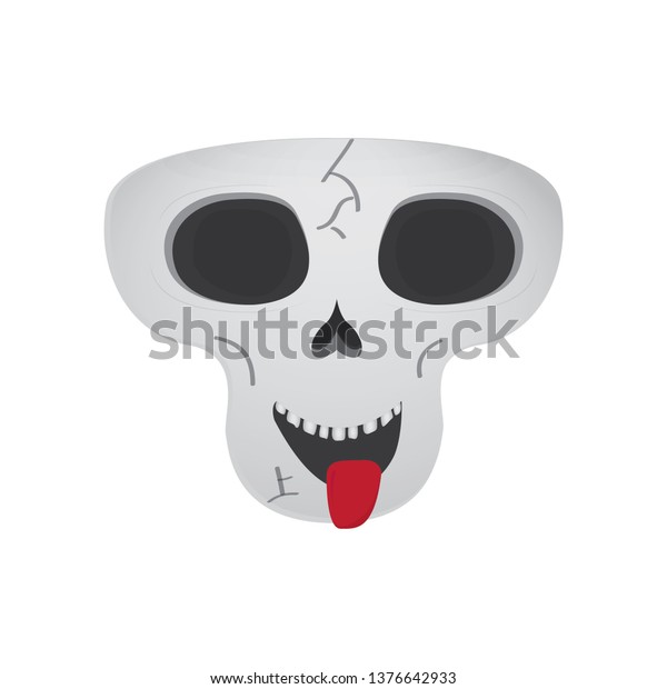 Happy Crazy Head Skull Cartoon Vector Stock Vector (Royalty Free ...